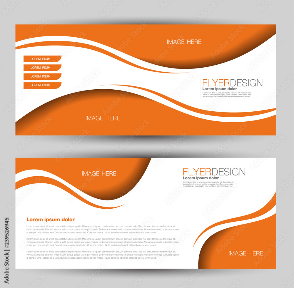Flyer banner or web header template set. Vector illustration promotion ...