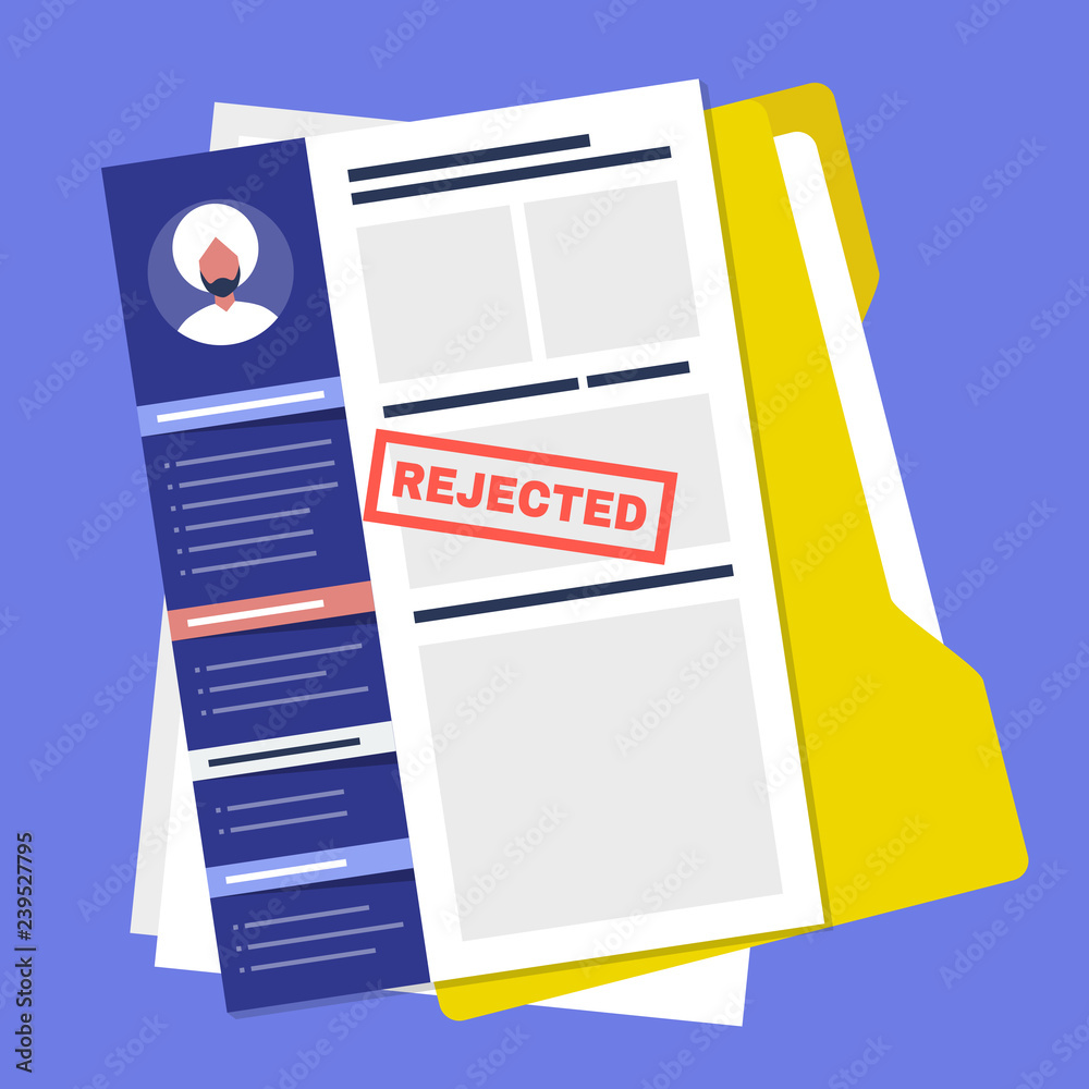 Applying for a job. Rejected. Failure. Discrimination at work ...