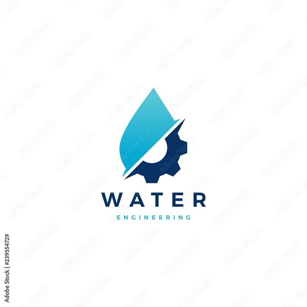 water drop gear energy engineering logo vector icon illustration Stock ...