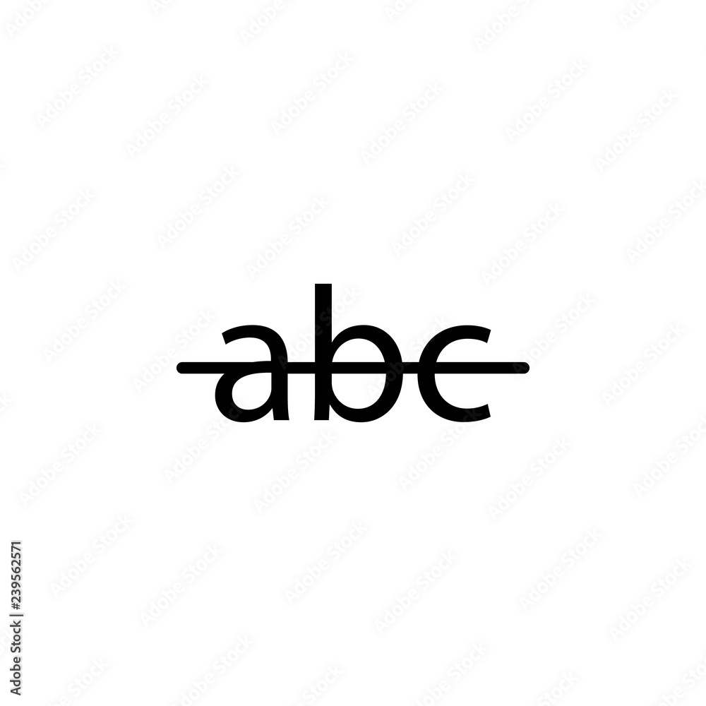 strikethrough text icon. Can be used for web, logo, mobile app, UI, UX ...