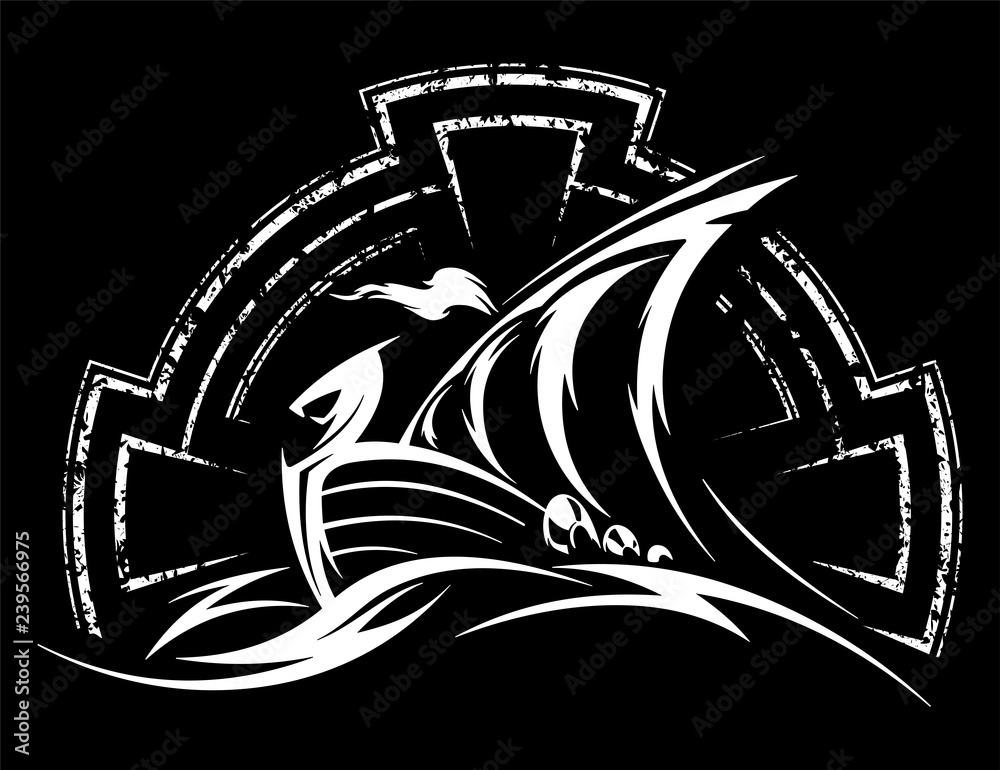 Drakkar Viking vector illustration Stock Vector | Adobe Stock