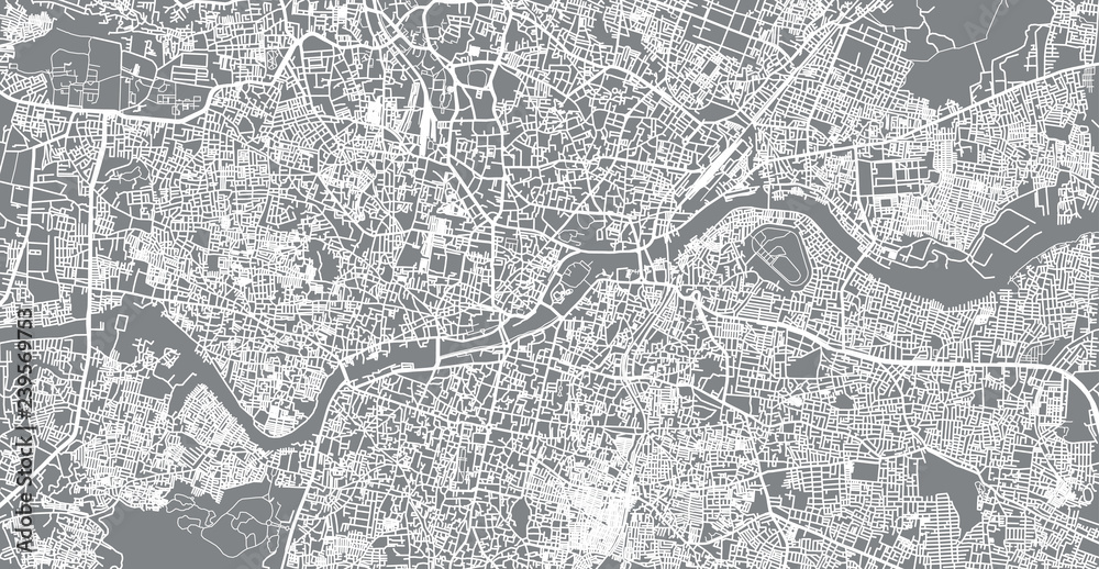 Urban vector city map of Hyderabad, India Stock Vector | Adobe Stock
