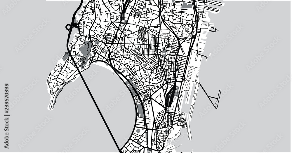 Poster Urban vector city map of Mumbai, India – Wall Art | UkPosters