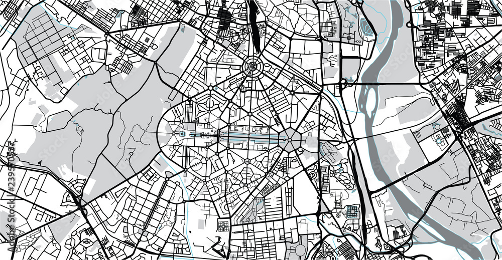 Urban vector city map of New Delhi, India Stock Vector | Adobe Stock