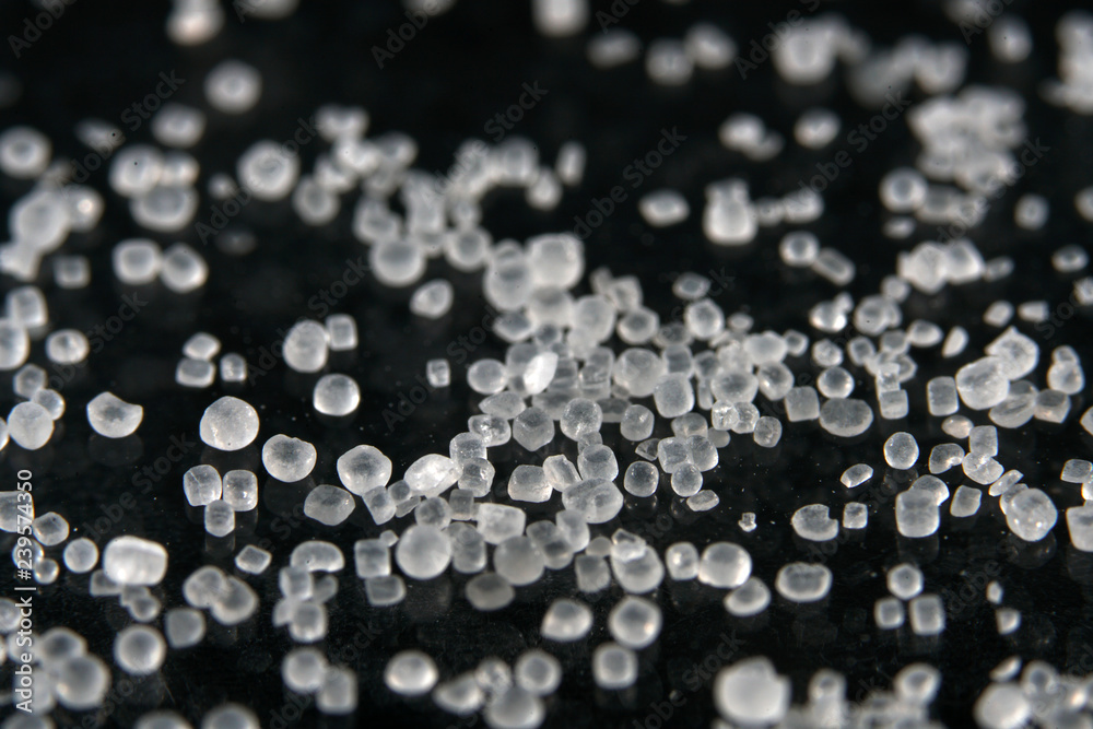 Salt in various forms with the macro lens extremely enlarged, it almost ...