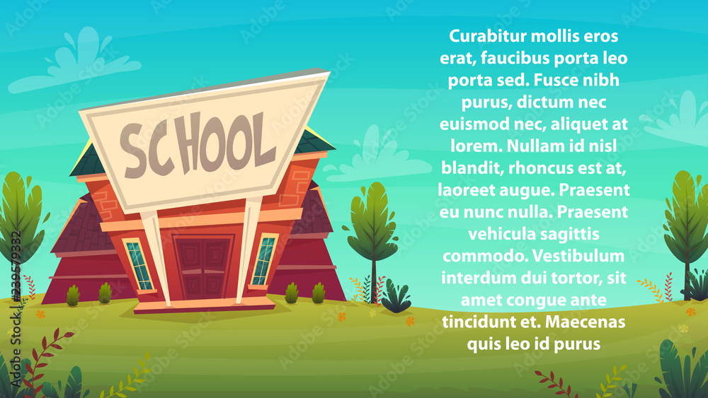 cartoon school background wallpaper place for text sign funny cheerful ...