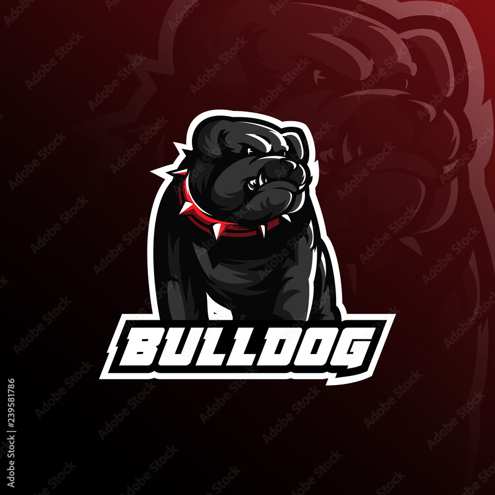 bulldog vector mascot logo design with modern illustration concept ...