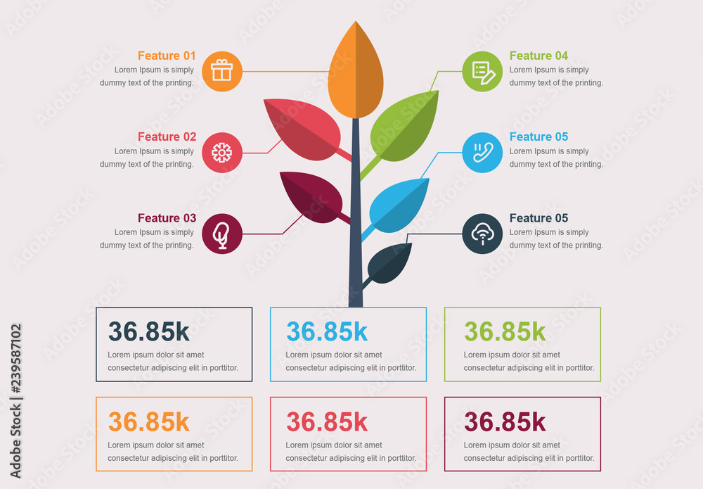 Tree Infographic Layout Stock Template | Adobe Stock