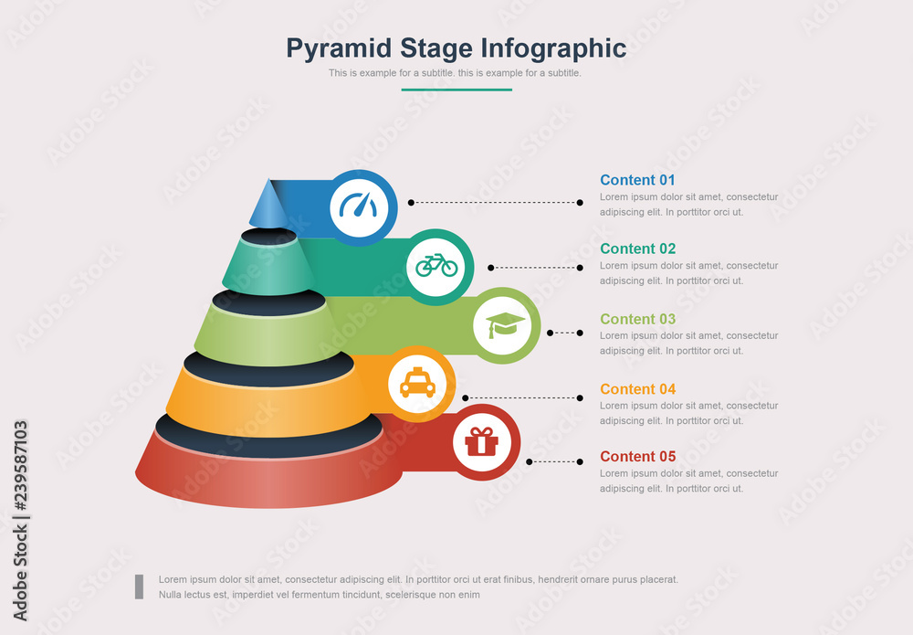 Pyramid Infographic Layout Stock Template | Adobe Stock