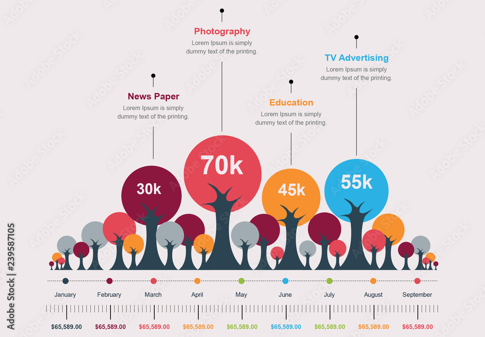 Tree Timeline Infographic Layout Stock Template | Adobe Stock