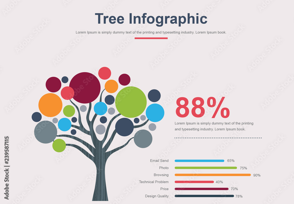 Tree Infographic Layout Stock Template | Adobe Stock
