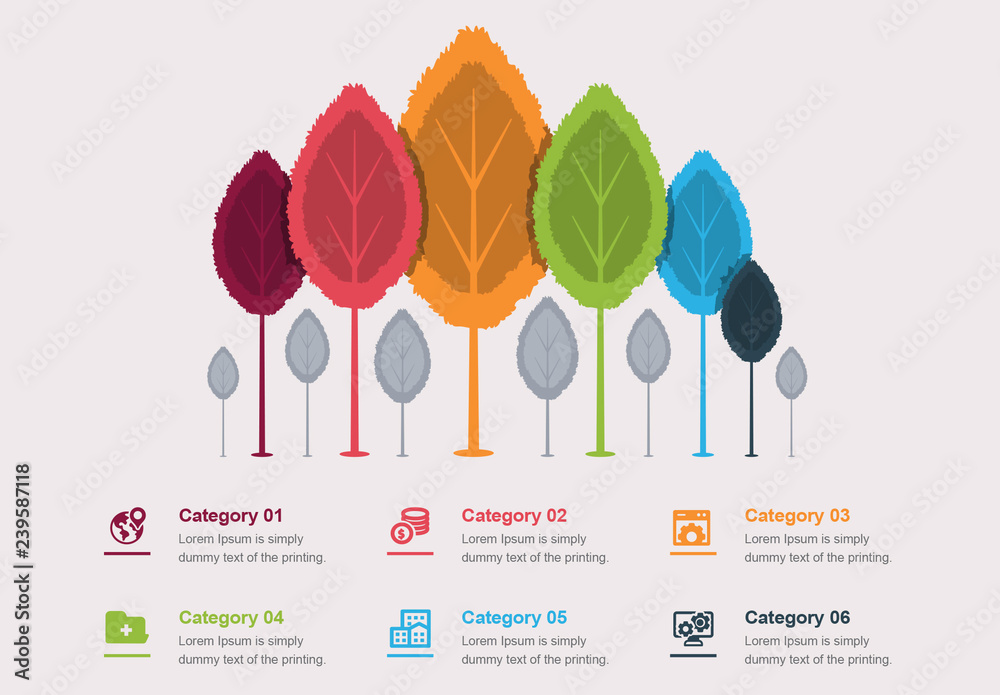 Tree Infographic Layout Stock Template | Adobe Stock