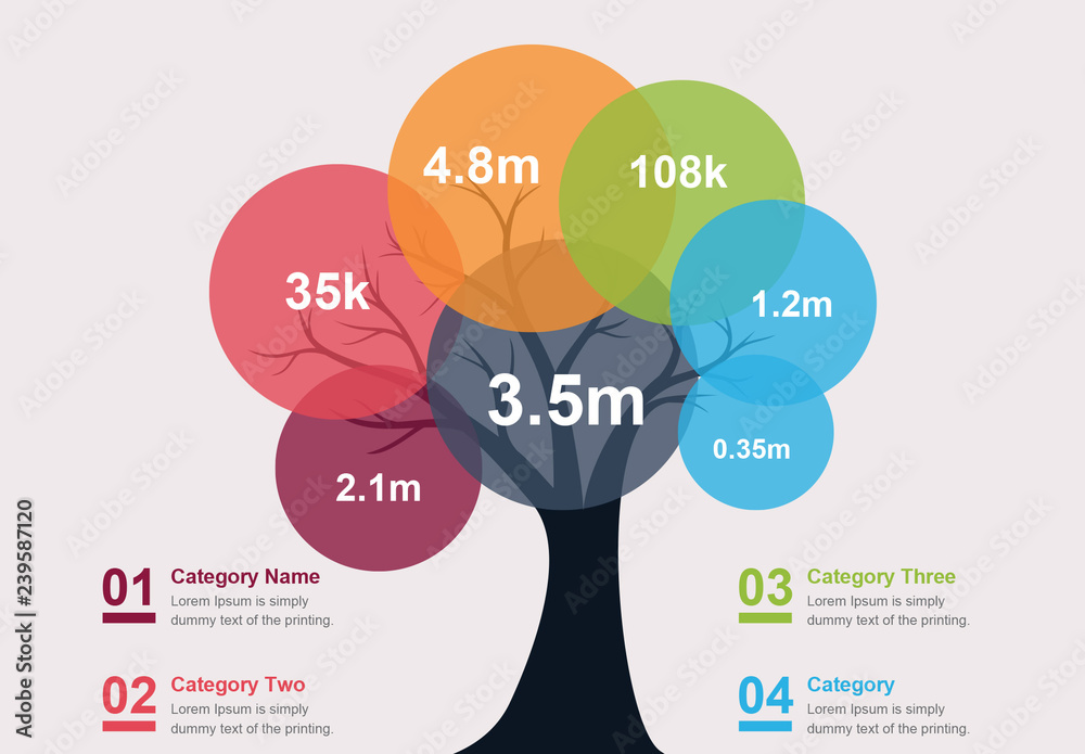 Tree Infographic Layout Stock Template | Adobe Stock