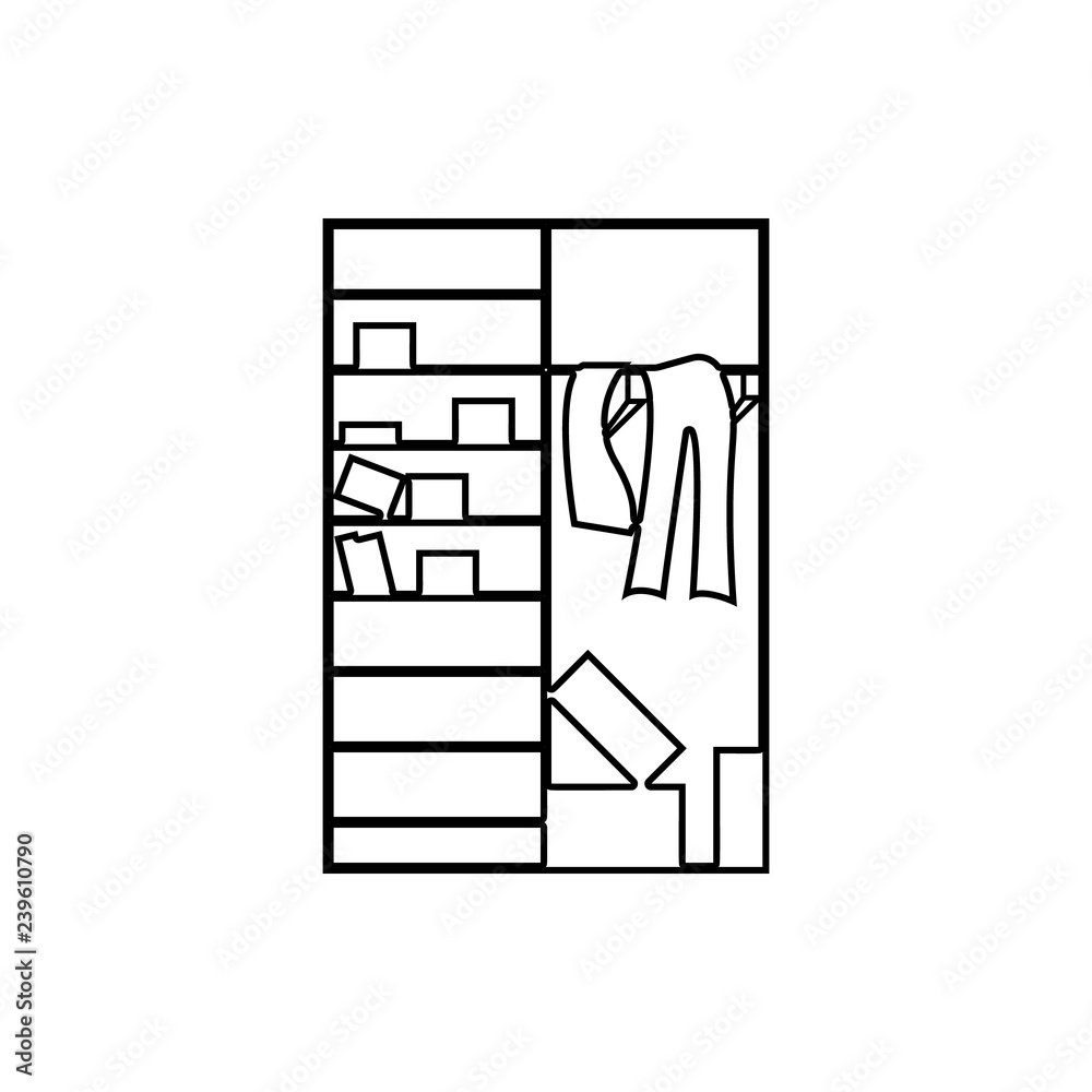 Clutter in the closet icon. Element of chaos for mobile concept and web ...