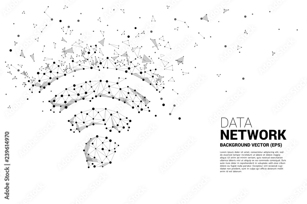 Vector dot connect line circuit board style mobile data icon. Concept ...