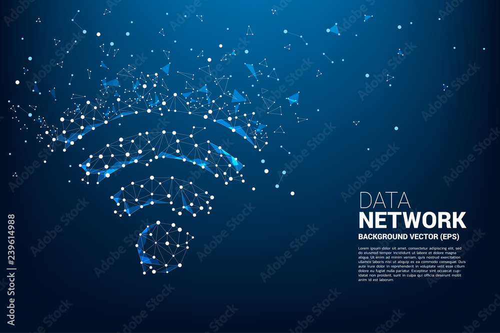 Vector dot connect line circuit board style mobile data icon. Concept ...