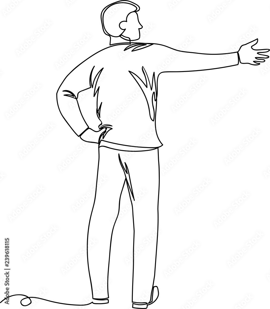 man points hand. drawing a continuous line Stock Vector | Adobe Stock
