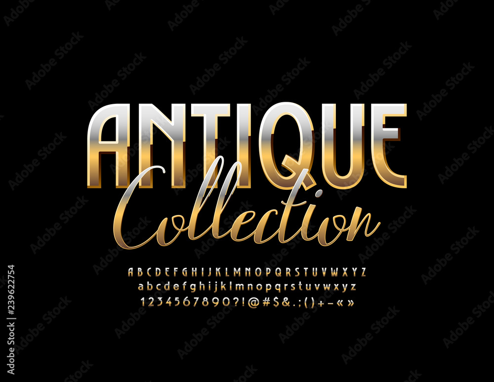 Vector Antique Collection Alphabet Letters, Numbers and Symbols ...