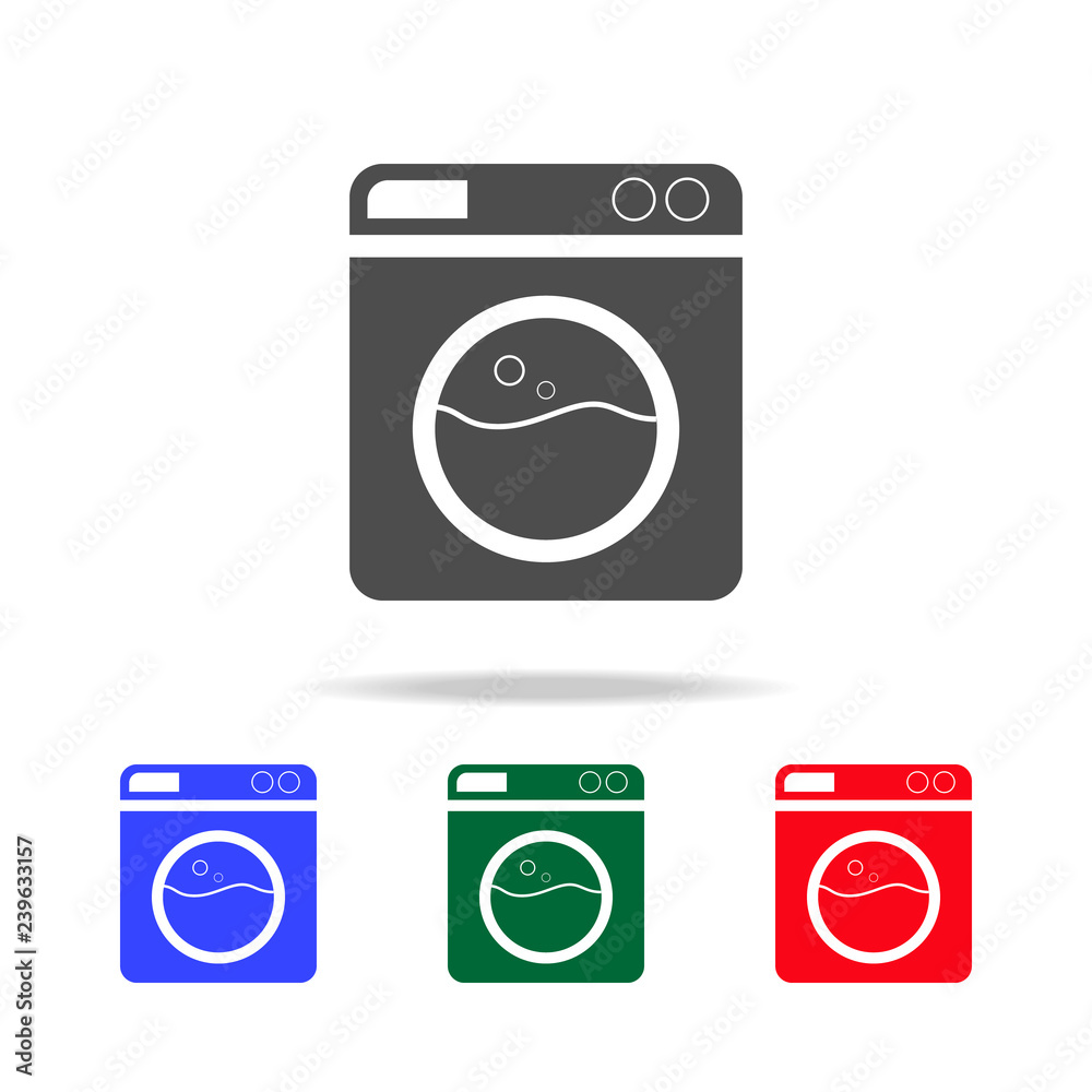 washing machine icon. Elements of washing in multi colored icons ...