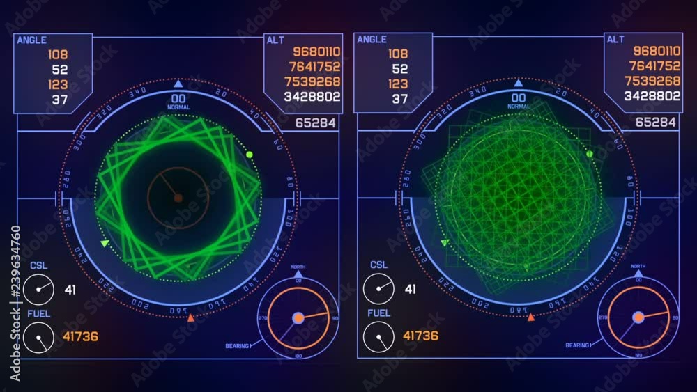 4k Radar GPS signal tech screen display,future science sci-fi data ...