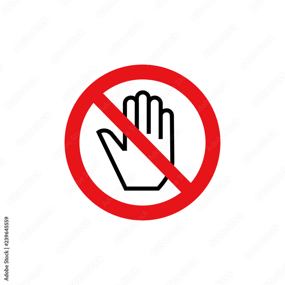Prohibition sign (pictogram) / Do not touch Stock Vector | Adobe Stock