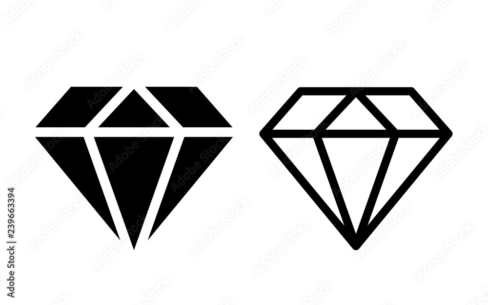 Diamond crystal vector icon Stock Vector | Adobe Stock