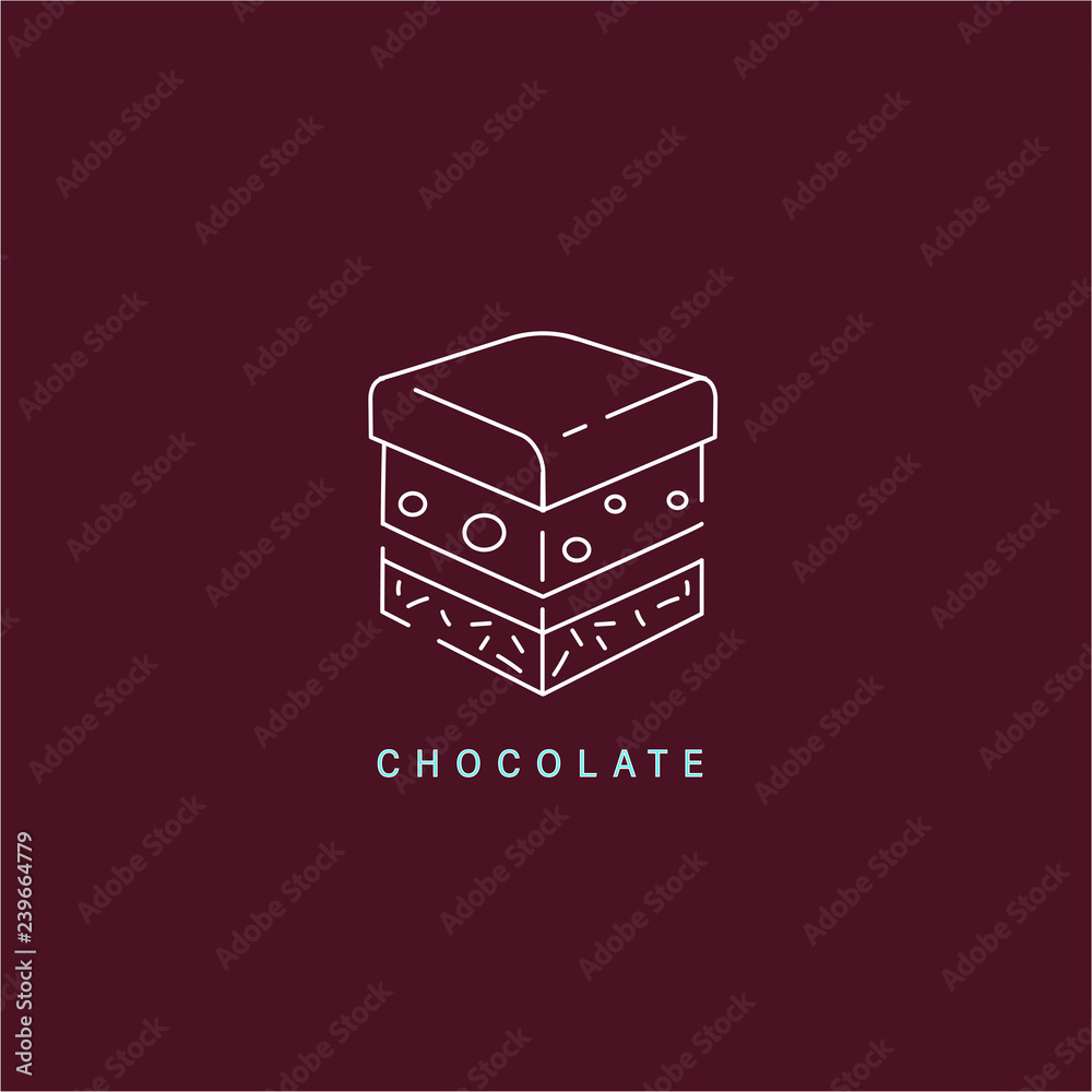 Vector icon and logo for chocolate and sweet. Editable outline stroke ...