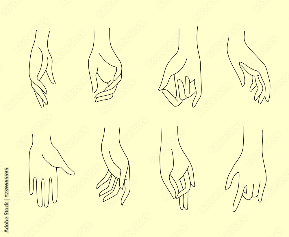 Vector icon and logo female beauty hand. Editable outline stroke size ...