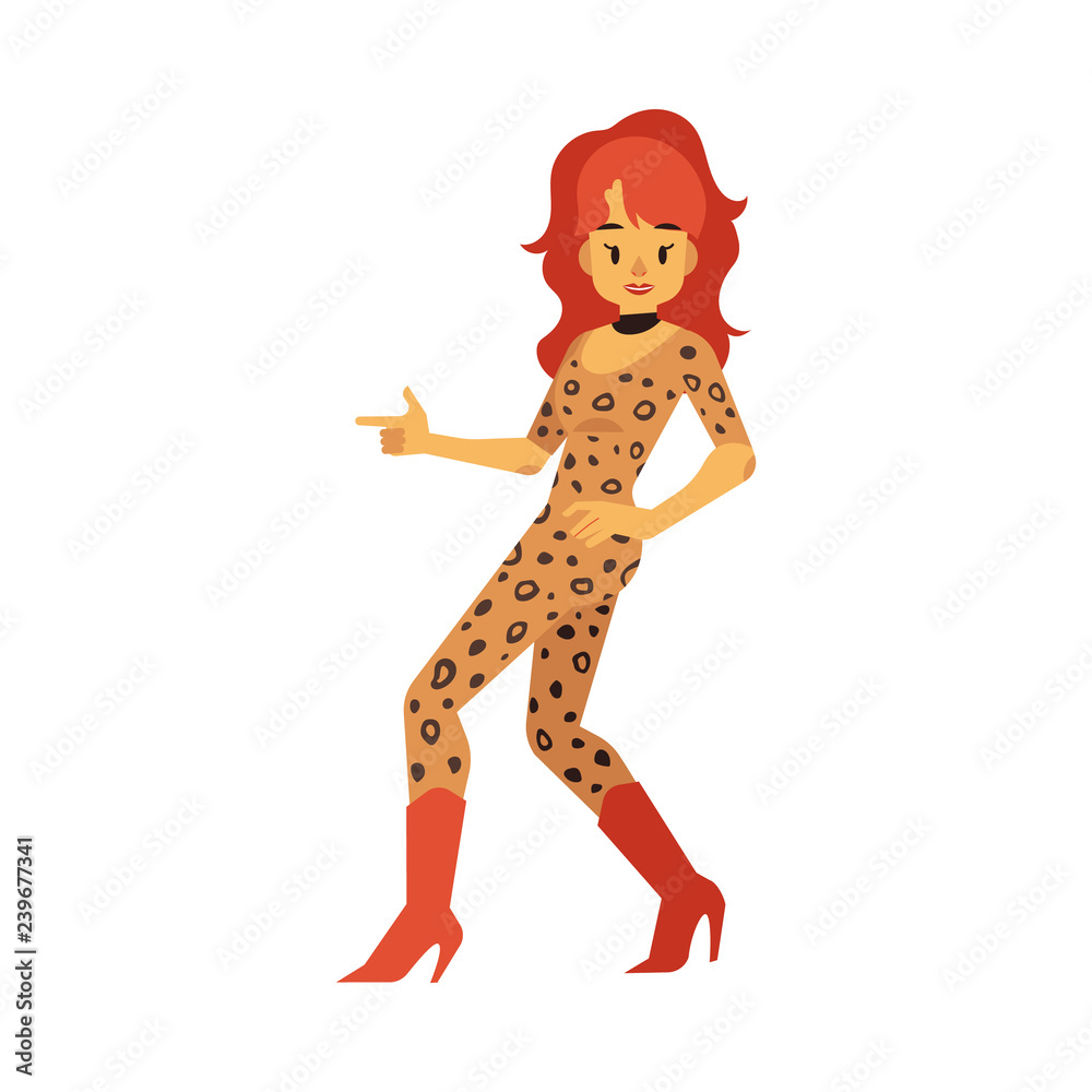 Vector illustration of woman dancing disco isolated on white background ...