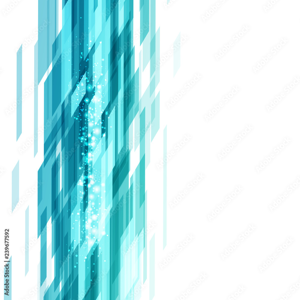 Technology blue, digital rectangles shearing creative futuristic ...