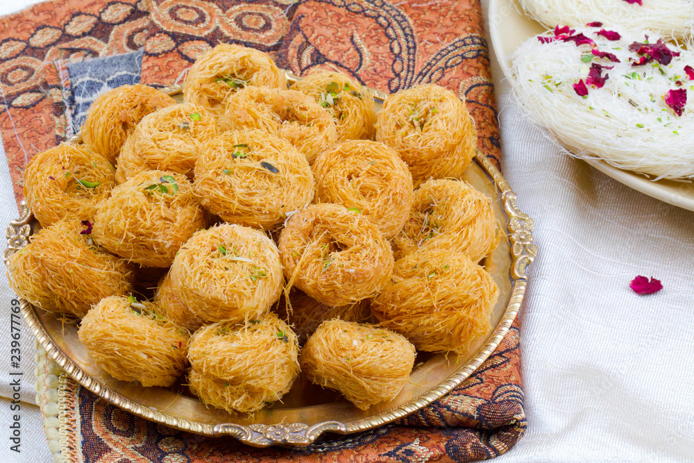Indian Traditional Sweet Food Desi Ghee Ki Pheni Also Know as Sutarfeni ...