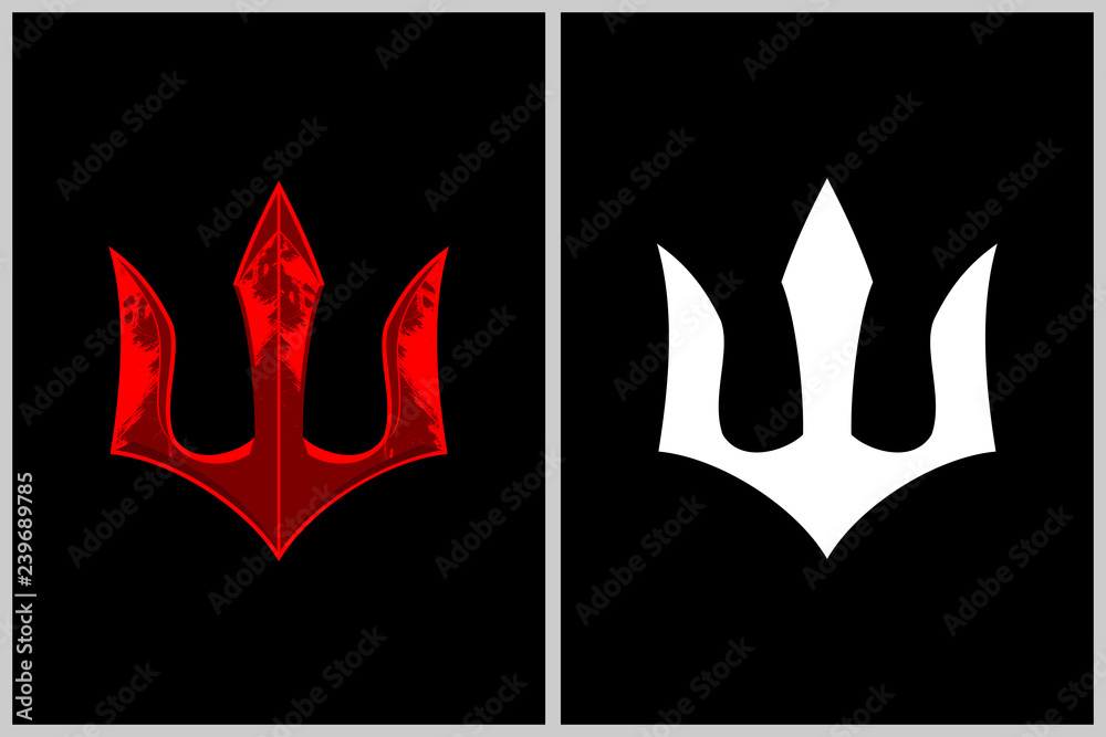 abstract and simple trident symbol vector Stock Vector | Adobe Stock