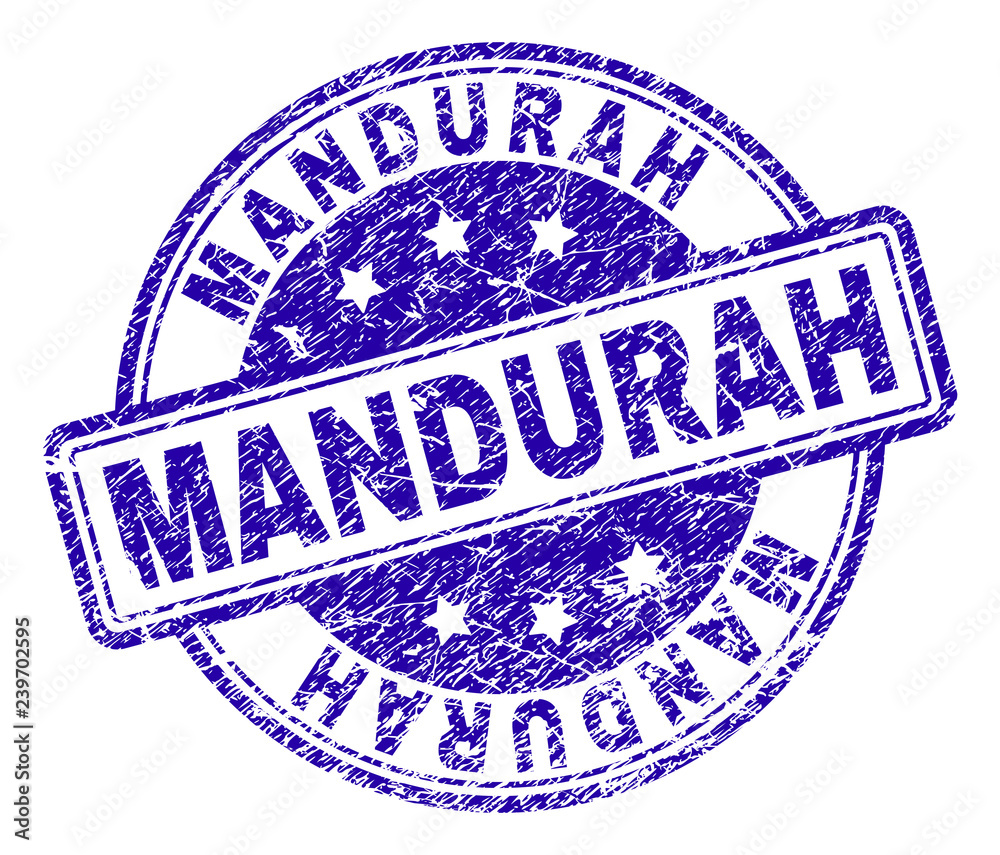 MANDURAH stamp seal imprint with grunge texture. Designed with rounded ...