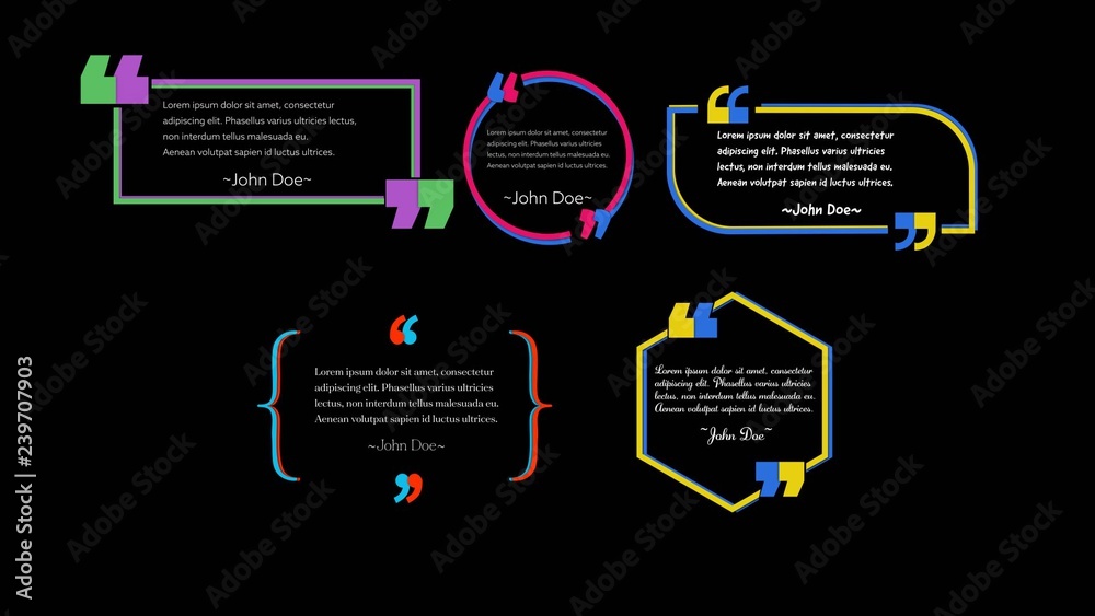 Colorful Quotes Stock Template | Adobe Stock