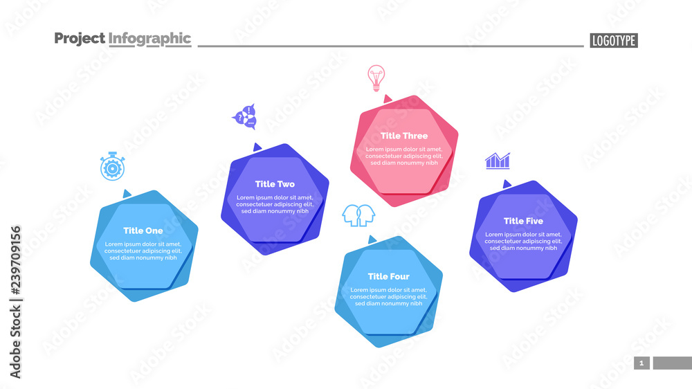 Infographic diagram with five options. Step diagram, option chart ...