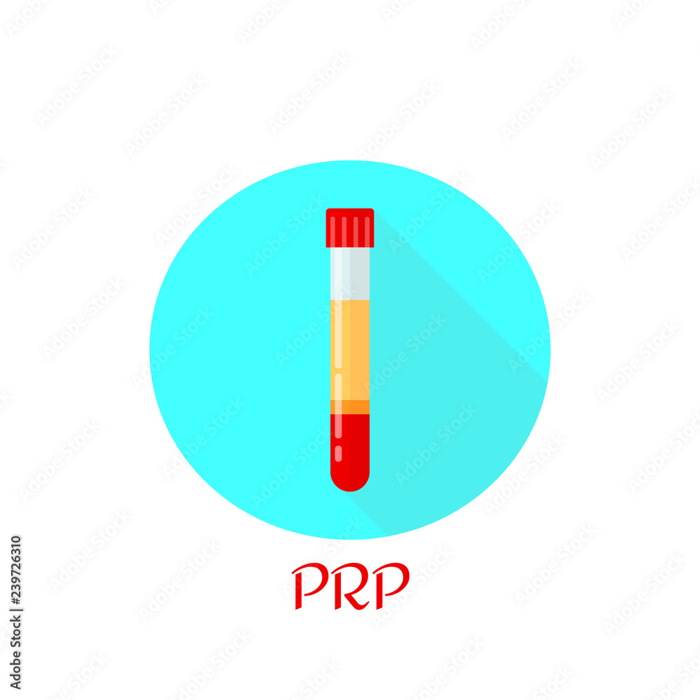 Test tube with blood and plasma - PRP, plasmalifting. Vector ...