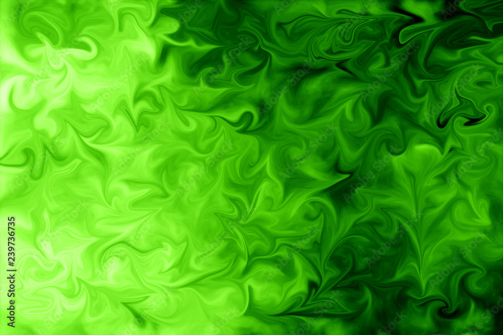 Liquid Abstract Pattern With UFO Green And Black Graphics Color Art ...