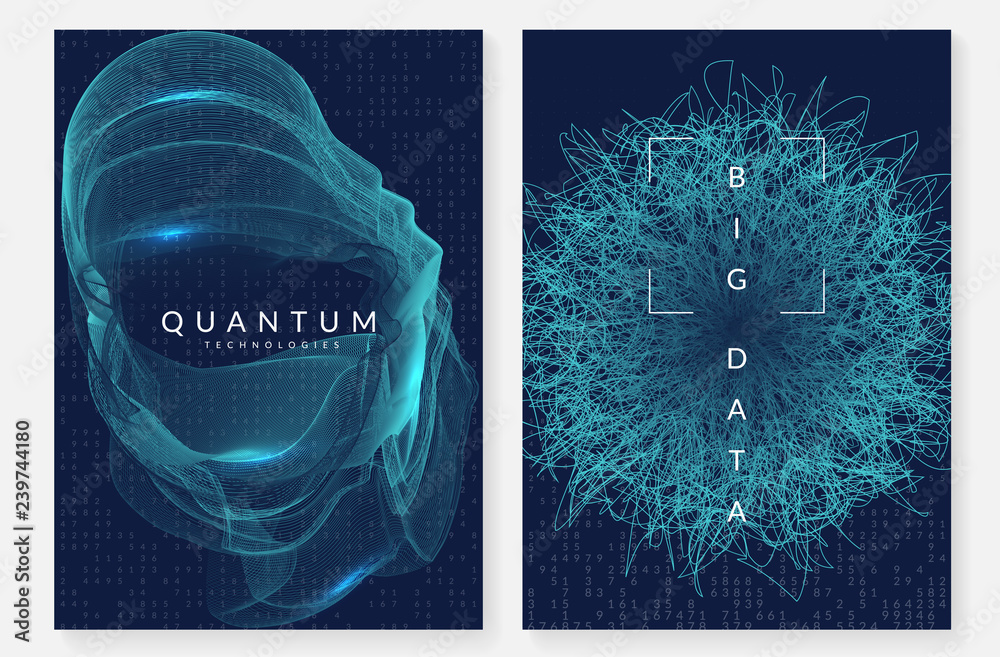 Big data background. Technology for visualization, artificial ...