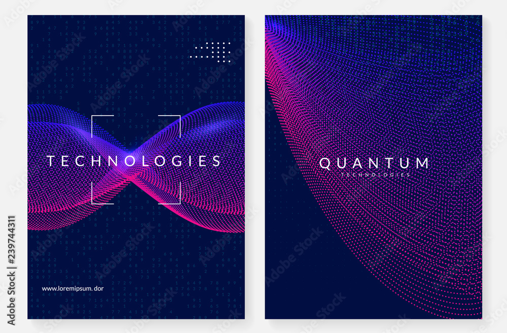 Quantum computing background. Technology for big data, visualization, artificial intelligence ...