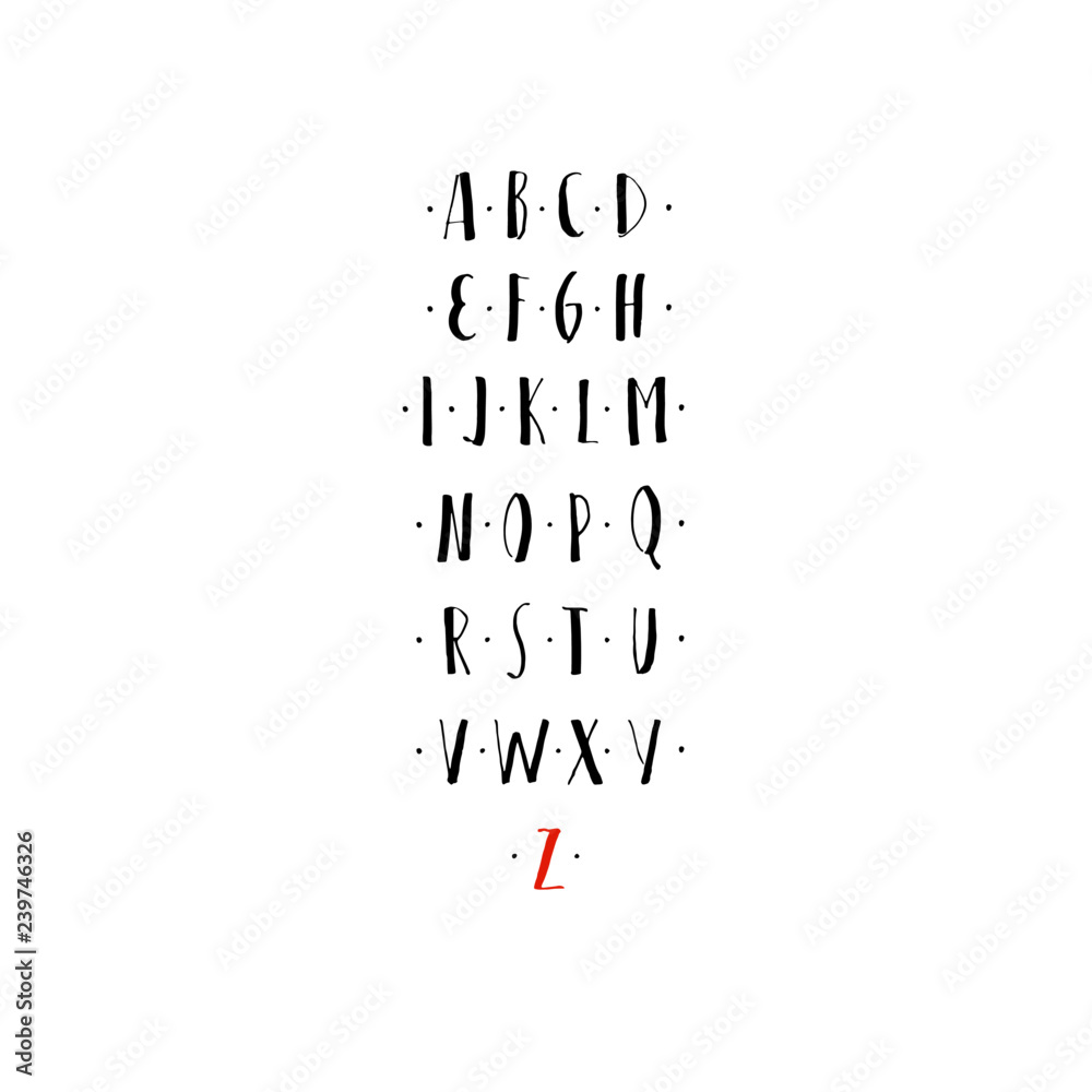 Hand drawn decorative font. Modern letters, display font. Alphabet ...