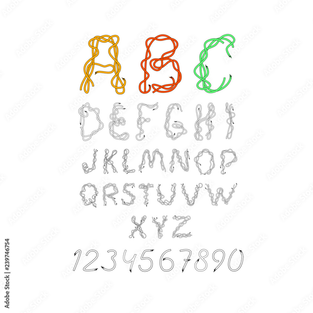 Modern, design letters, display font. Signs of the alphabet ...