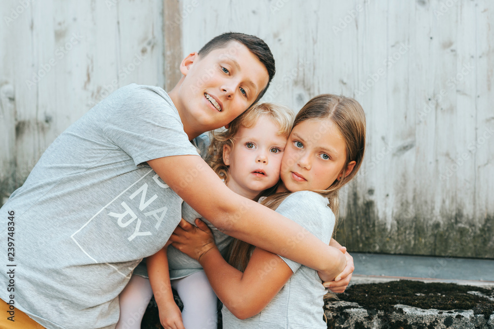 Little Kids Group Hugging