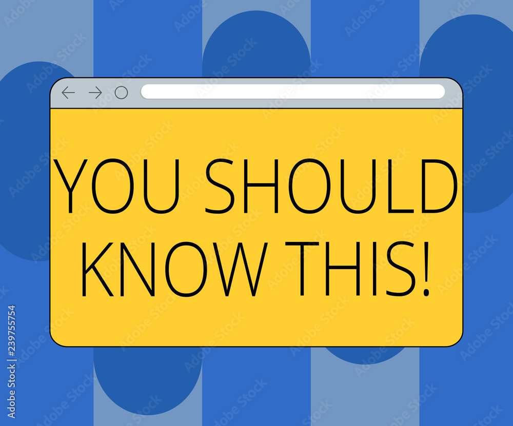 Handwriting text You Should Know This. Concept meaning Recommendation ...