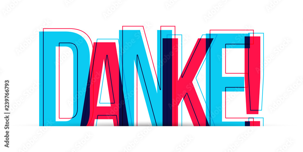 Danke! vector word isolated on white Stock Vector | Adobe Stock
