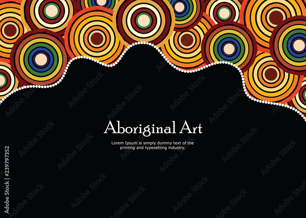 Aboriginal art vector banner with text. Stock Vector | Adobe Stock