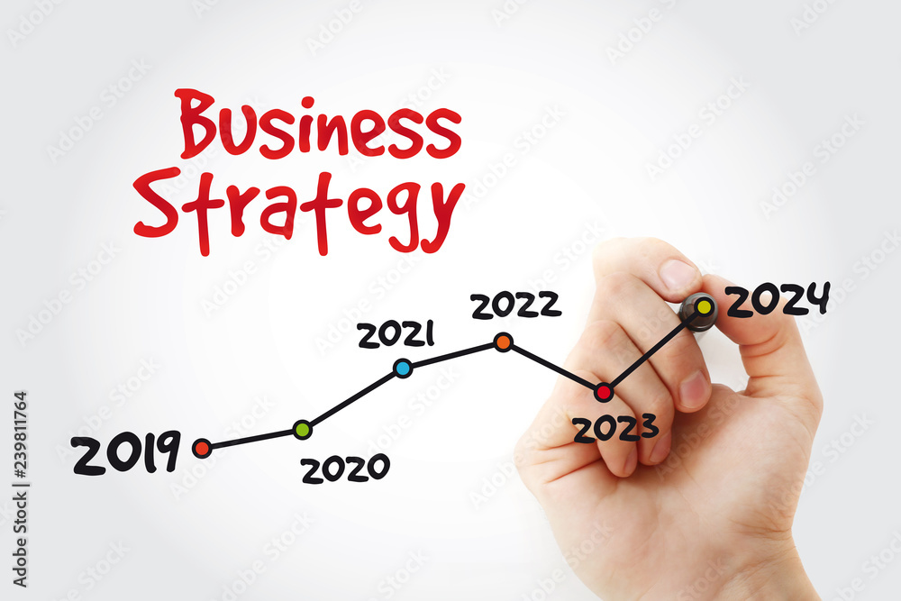 Timeline of Business Strategy with marker, business concept background ...