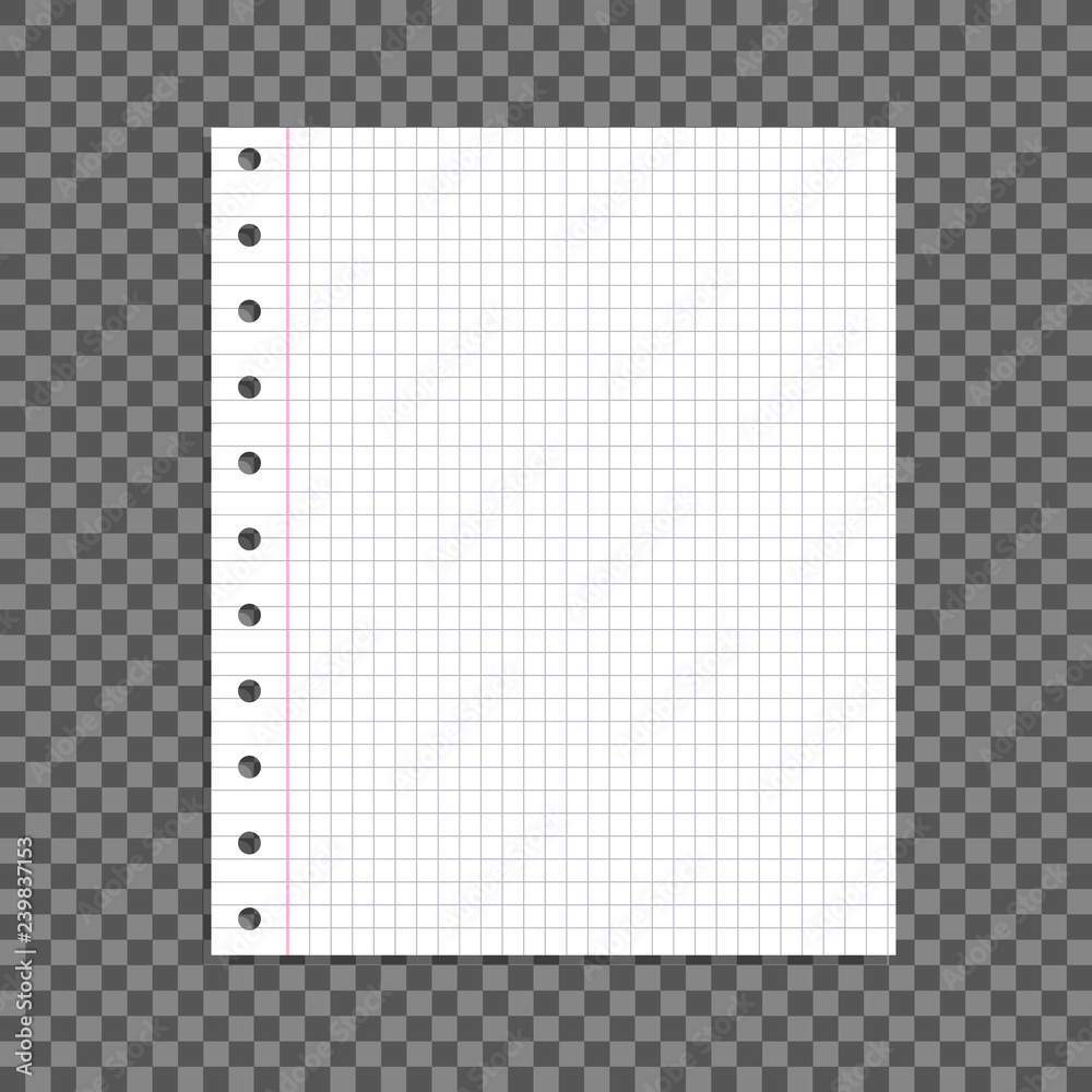 Vector Paper Sheet Isolated on Dark Transparent Background with Shadow ...