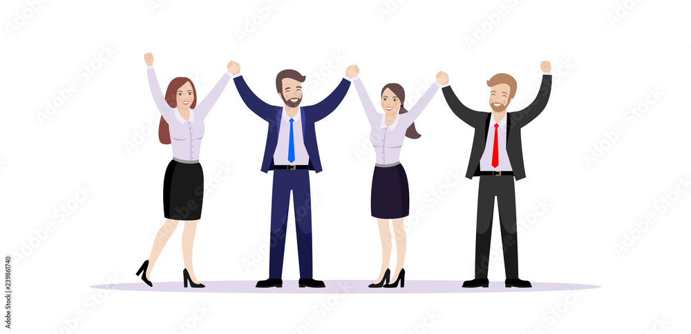 Group Holding Hands Vector