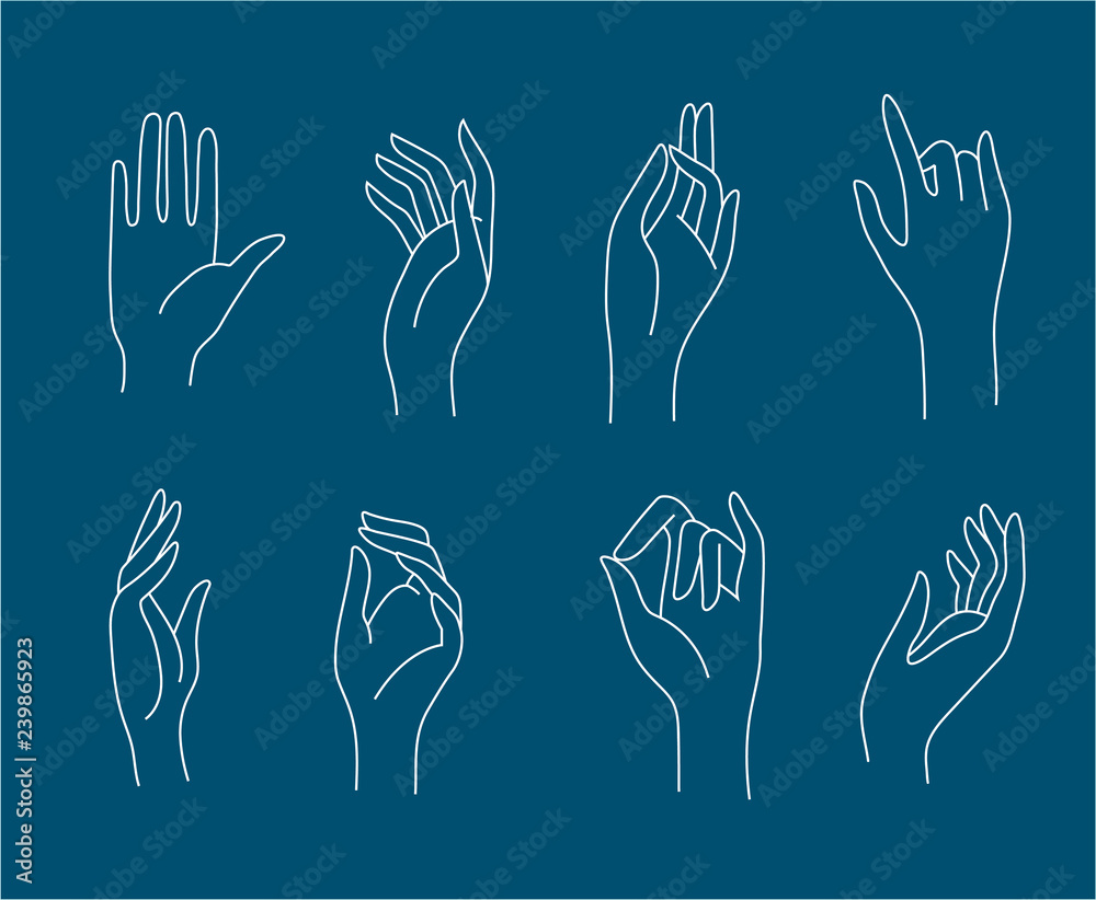 Vector icon and logo female beauty hand. Editable outline stroke size ...