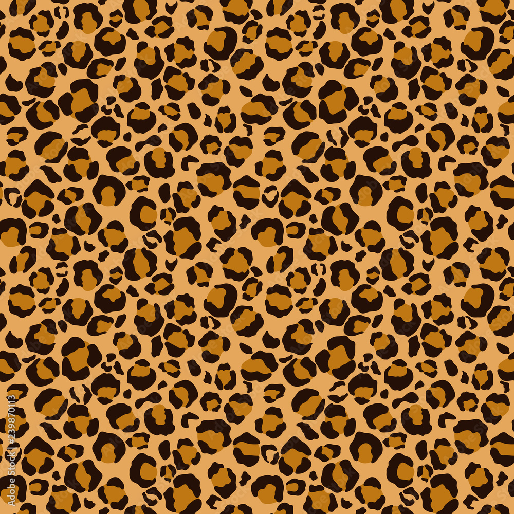 Leopard Print Seamless Pattern - Leopard print design in brown, orange ...